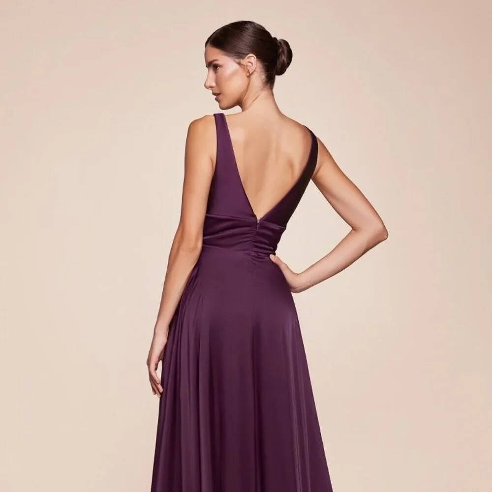 CD | Dresses | New Formal Aline Sleeveless Satin Dress W Vneck Empire ...